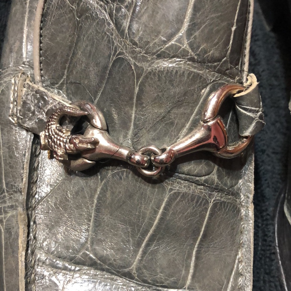 Mauri Genuine Alligator Gray Loafers Size 10 - Gem